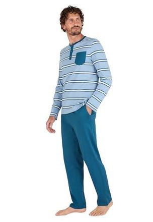 Damart Pyjama en Maille Jersey Homme Bleu Ray&eacute; Taille M