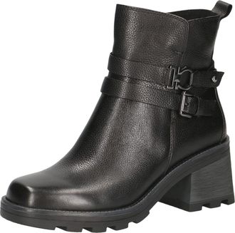 Caprice Damen Stiefeletten mit Absatz aus Leder Wasserabweisend, Schwarz (Black Nappa), 41 EU