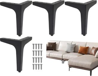 Generic Tischbeine aus Metall | Beine mit hoher Tragkraft f&uuml;r Tische - abgewinkelte Basis mit dreieckiger Verst&auml;rkung f&uuml;r M&ouml;bel im Industriestil, K&uuml;che, Esszi