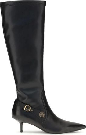Pinko Pinko, Femme, Chaussures, Noir, Taille: 36 EU Bottes Mi-Mollet en Cuir Nappa