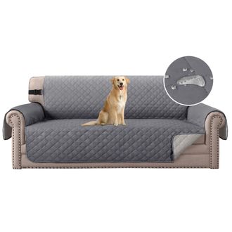 H.VERSAILTEX H.Versailtex Luxus Gesteppter Sofa Schutz Abdeckung Wasserresistenter M&ouml;belschutz &Uuml;berwurf, Strapazierf&auml;hig & Schmutzresistent - 190cm x 167cm Grau