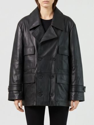 Sword 6.6.44 Veste de motard crois&eacute;e en cuir &agrave; la coupe d&eacute;contract&eacute;e