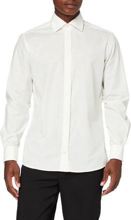 Blueblack Herren Slim Fit Smoking Hemd mit Bogen Valentino, Gr. Kragenweite: 41 cm, Elfenbein (cremefarben 50)