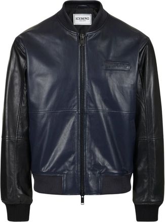 Iceberg Homme, Vestes, Multicolore, Taille: XL Leather Bomber Jacket