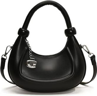 Generic Sac &agrave; bandouli&egrave;re tendance en cuir avec poign&eacute;e sur le dessus pour femme - Petit sac &agrave; bandouli&egrave;re vintage avec croissant de croissant - Mini sac &agrave; ma