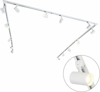 QAZQA Modernes Schienensystem weiß mit 14 Spots 1-phasig - Jeana