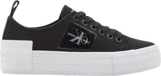 Calvin Klein Damen Vulcanized Sneaker Plateau, Schwarz (Black/Bright White), 38