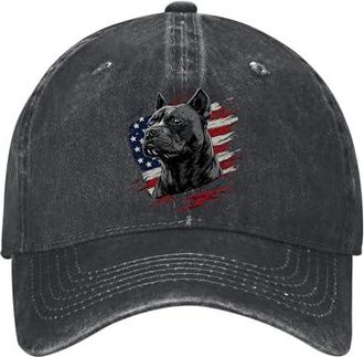 Generic Casquette De Baseball Drapeau Am&eacute;ricain avec Chien Chapeau De Sport Unisexe Casquette Trucker D&eacute;contract&eacute;e Chapeau De Soleil pour Randonn&eacute;e Sports De 
