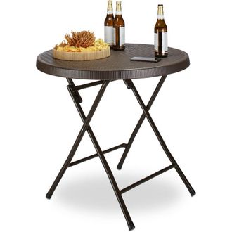 Relaxdays Relaxdays - Table pliante de jardin bastian, pour le camping, pratique, h x l x p : 74 x 121,5 x 61,5 cm, blanc