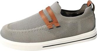 Generic Chaussure de Marche Homme Pied Large Slip on Baskets Maille Tiss&eacute;e Lacets Respirante et Antid&eacute;rapante Caoutchouc Semelle Chaussures Sentier Dext&eacute;rieur