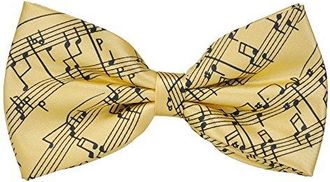 Punk Noeud papillon déjà noué de Punk - Motif de notes de musique - 6 couleurs - Cadeau danniversaire pour des occasions décontractées ou formelles jaune