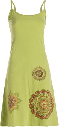 vishes Spagettitr&auml;ger Damen-Kleid in hellgr&uuml;n I Gr&ouml;&szlig;e 4XL (48) I Handgefertigt aus 100% Baumwolle I Kleid mit verstellbaren Tr&auml;ger I Ideal f&uuml;r Sommer I Nachh