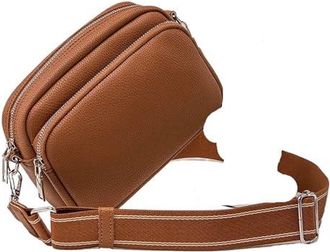 Generic Petit sac carré confortable avec sangle de tissage large, petit sac à bandoulière simple, marron, Taille unique