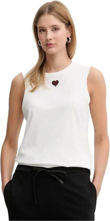 Pinko Pinko, Femme, Tops, Blanc, Taille: 38 FR D&eacute;bardeur en jersey de coton