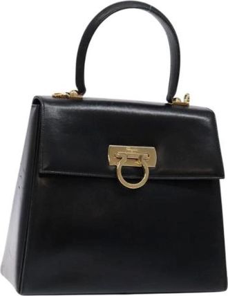 Ferragamo Pre-owned Cuir sacs-main - Femme - Pre-owned - Noir - Taille: ONE Size