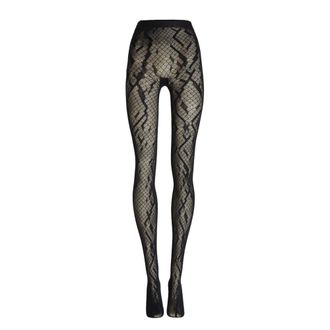 Wolford Bas r&eacute;sille Python - Femme - Sous-v&ecirc;tements - Noir - Taille: 42 FR