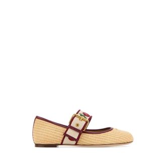 Valentino Garavani Mary-Jane Bribri Raffia Ballerina - - Shoes - Damen - Beige - 41 EU