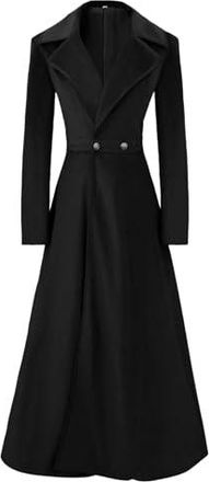 Generic Manteau long croisé pour femme, coupe trapèze, trench-coat dhiver, décontracté, élégant, coupe cintrée, vêtement dextérieur