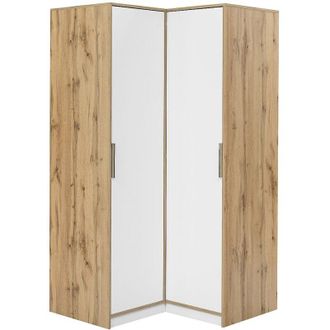 Vente-Unique Armoire dangle 2 portes - L106 cm - Blanc et naturel clair - LAMIKI