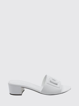 Dolce & Gabbana Mules en cuir de veau avec monogramme DG d&eacute;coup&eacute;
