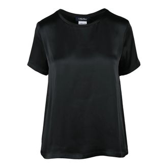 Max Mara Rebecca Blusa in Satin - - Tops - Damen - Schwarzk - XL