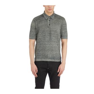 Avant Toi Leinen-Strick-Polohemd - - Tops - Herren - Grau - XL