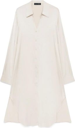 Fiorella Rubino Femme, Robes, Beige, Taille: 54 FR Robe Power chemisier en satin de viscose