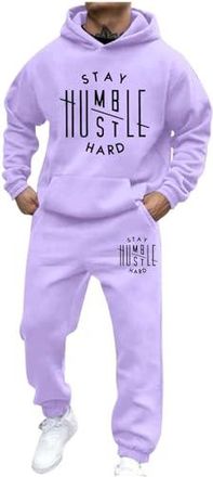 Generic Surv&ecirc;tements pour hommes avec imprim&eacute; sweat &agrave; capuche ample jambe droite poche pantalons de surv&ecirc;tement ensembles d&eacute;contract&eacute;s pour le sport quotidien