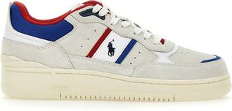 Polo Ralph Lauren Homme, Chaussures, Blanc, Taille: 36 EU Baskets Blanches avec Inserts en Mesh