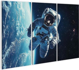 Islandburner Bild auf Leinwand Astronaut schwebt im Weltraum über der Erde Bilder Wandbilder Poster