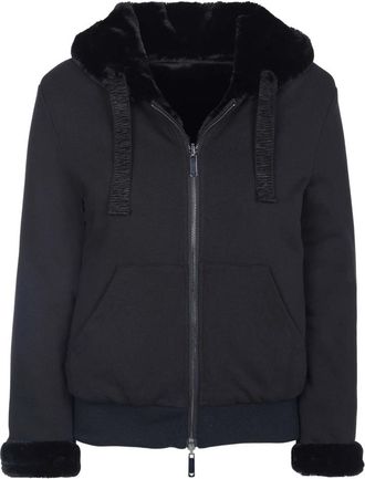 Armani Kapuzenpullover mit durchgehendem Rei&szlig;verschluss - - Sweatshirts & Hoodies - Damen - Schwarzk - 3XS