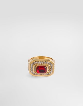 Dolce & Gabbana Ring Mit Strass - Mann Bijoux Rot Metall 62