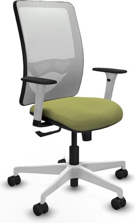 Piqueras y Crespo Gr&uuml;ner Schreibtischstuhl Zulema mit wei&szlig;en und schwarzen Armlehnen, h&ouml;henverstellbare Lendenwirbelst&uuml;tze, ausgestattet mit Sincro 3 Positionen und Sch