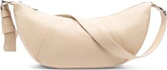 Expatri&eacute; Sac &agrave; Main Femmes Beige - Alba - &Eacute;l&eacute;gant Sac &agrave; Bandouli&egrave;re Croissant en Cuir Vegan - Crossbody Bag au Design Semi-circulaire - Hydrofuge