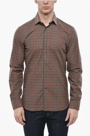 Corneliani ID Slim Fit Plaid Shirt with French Collar size 40