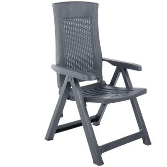 vidaXL Vidaxl - Verstellbare Gartenst&uuml;hle 2 Stk. Kunststoff Anthrazit