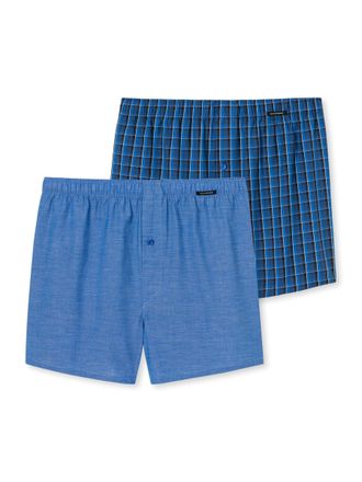 Schiesser Herren 2 Pack Boxershorts Baumwolle Web - Webboxer