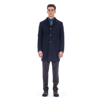 Tagliatore Einreihiger Mantel aus Wolle und Kaschmir - - Coats - Herren - Blau - XS