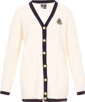 Dreimaster Dreimaster Strickjacke Frauen Offwhite Marineblau Weinrot