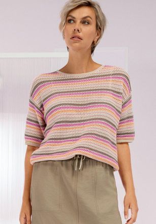 bianca Strickpullover OLINDE in modischem Streifenlook in Trendfarben