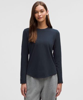 lululemon Love Langarmshirt f&uuml;r Frauen - Gr&ouml;&szlig;e 12 in True Navy