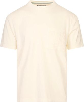 Canali Homme, Tops, Beige, Taille: 2XL T-shirt en jersey de coton