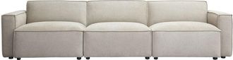 Miliboo Modulares Sofa f&uuml;r 4 Personen in beigem Samt-Textur Stoff SPLIT