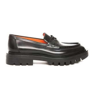 Santoni Klassische Leder Mokassin Schuhe - - Shoes - Damen - Schwarzk - 36 EU