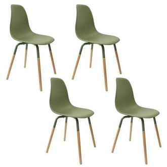 The Home Deco Factory CMP Silla Verde Phenix ESCANDINAVA, Polyester, Mehrfarbig, cm