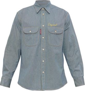 Dsquared2 Homme, Chemises, Bleu, Taille: L Chemise avec logo