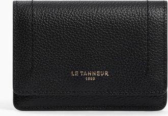 Le Tanneur Petit porte cartes &agrave; rabat Louison en cuir grain&eacute;