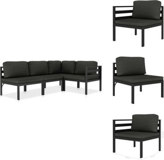 vidaXL 4-tlg. Garten-Lounge-Set mit Kissen Aluminium Anthrazit - Gartensorgsessel - Loungesessel - Aluminium M&ouml;bel - Outdoor Furniture - Rattan Sessel