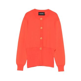Karl Lagerfeld Femme, Pulls, Orange, Taille: 42 FR buttoned cardigan