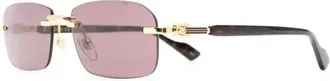 Gucci GG1221S Rimless Rectangle Sunglasses - Gold